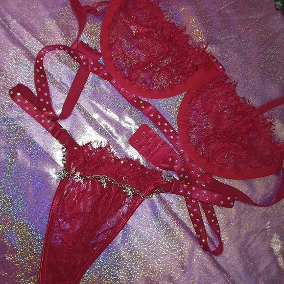 Intimates & Sleepwear | Red Lace Custom Lingerie Set | Poshmark